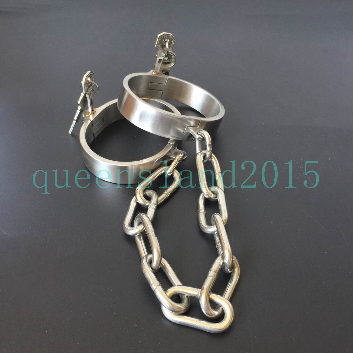 Stainless Steel Heavy Duty Hand Cuff Ankle Slave Collar Cuffs Chain ...