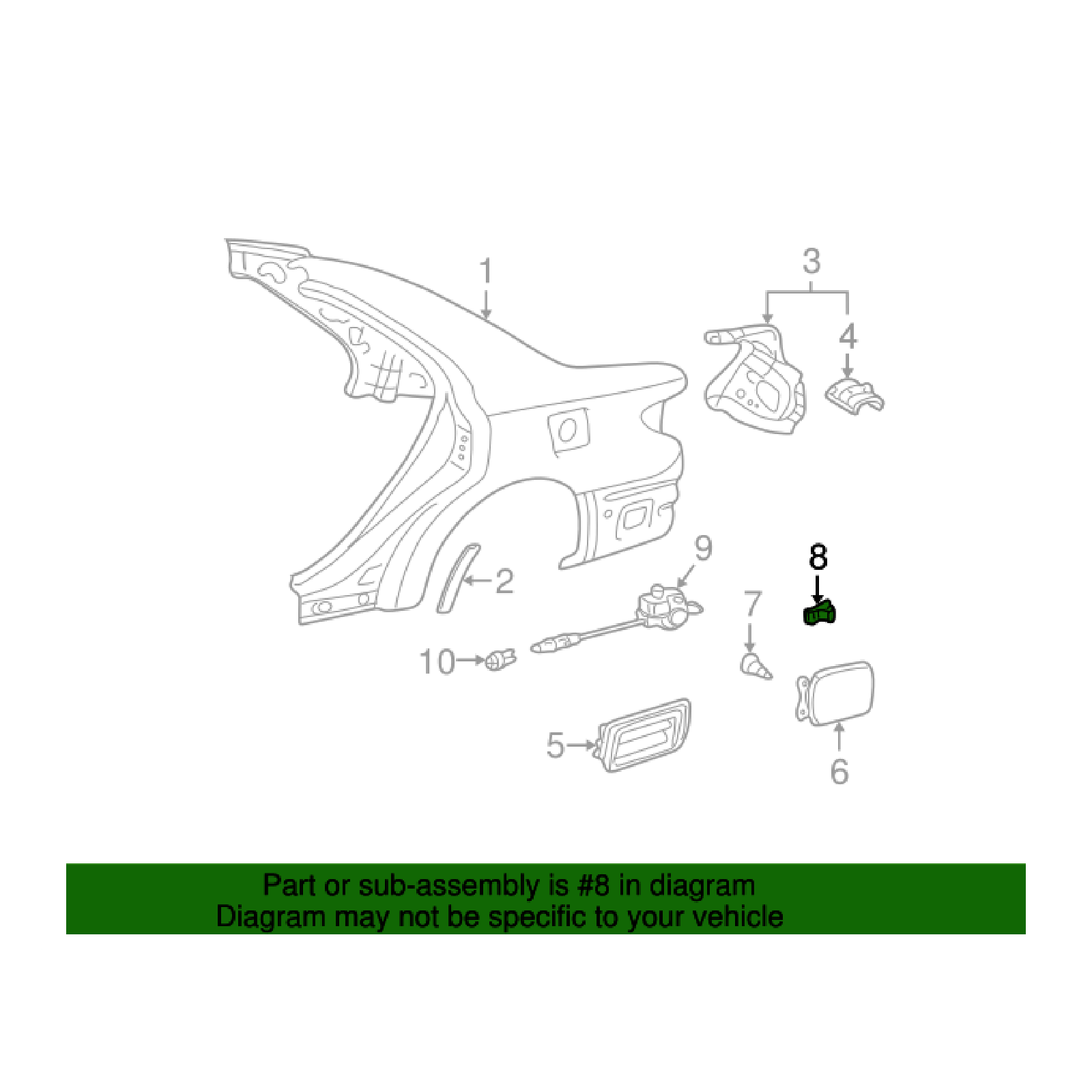 For Lexus LX570 GX470 ES350 ES300H LC500 Fuel Door Lid Spring Clip ...