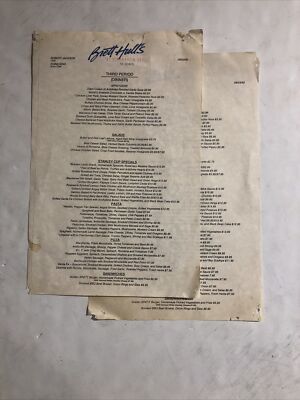 2 Brett Hull's Restaurant & Grill MENUS - 1992 - St. Louis Blues - 17 ...