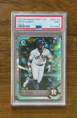 Drew Gilbert 2022 Bowman Draft Sapphire 1st Aqua /20 #BDC-152 - PSA 9 ...