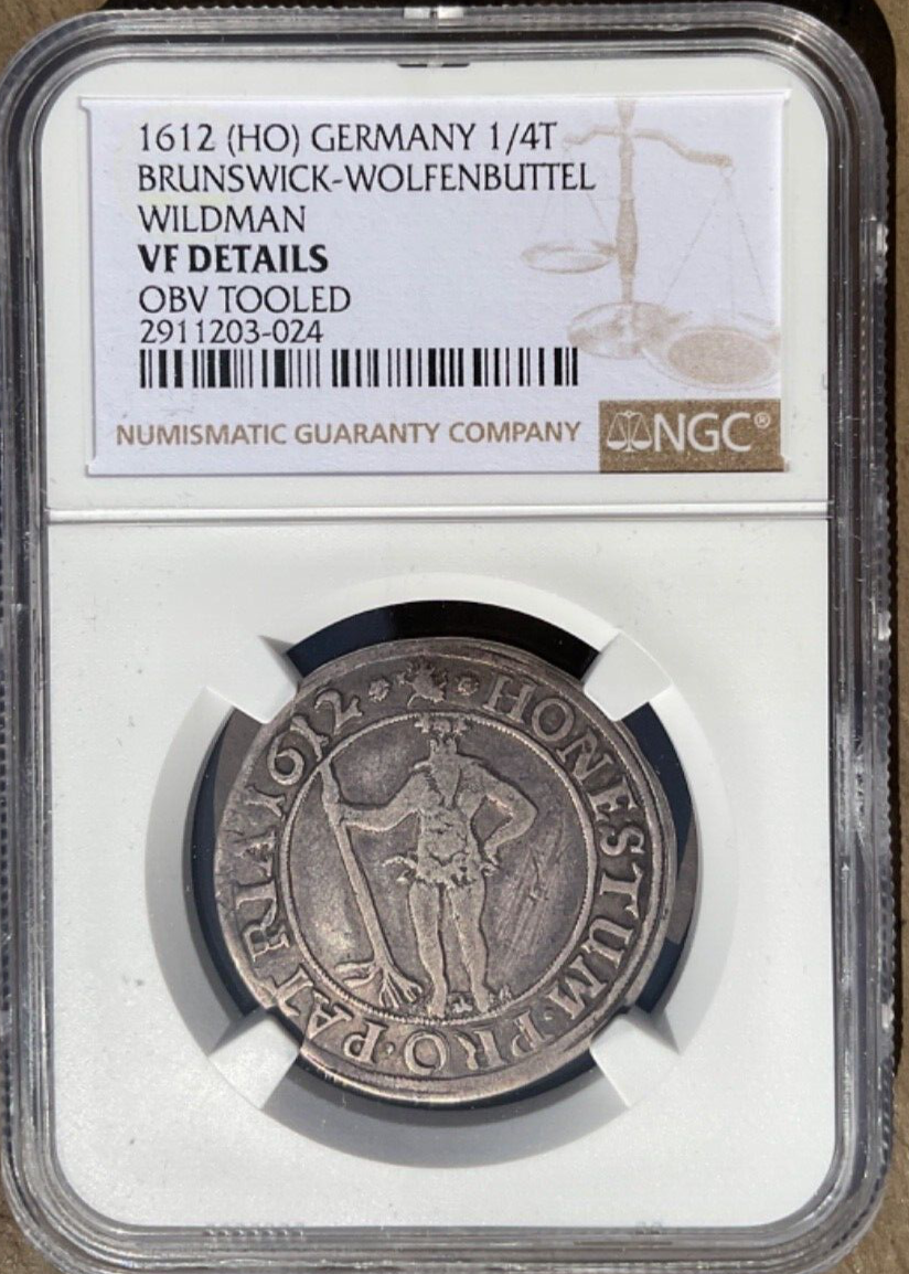 1612 HO German States Brunswick Wolfenbuttel 1/4 Taler PCGS VF Germany ...