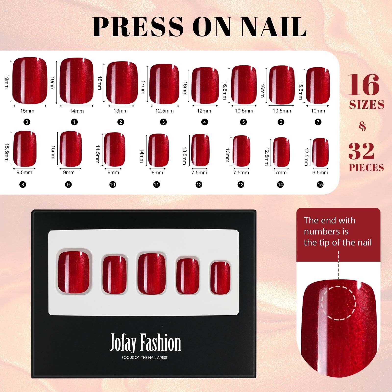 Red Press on Nails Short, Soft Gel Fake Nails, Cat Eye Press on Nails ...