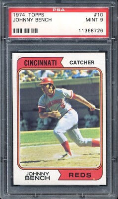 1974 Topps #10 JOHNNY BENCH PSA 9 MINT Reds HOF only 4 higher | eBay