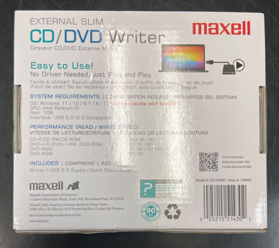 Maxell CD/DVD External USB 2.0 Reader/Writer | eBay