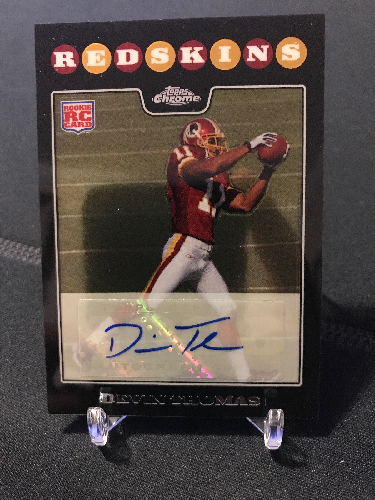 2008 Topps Chrome Rookie Devin Thomas Auto! Redskins RC Michigan State ...