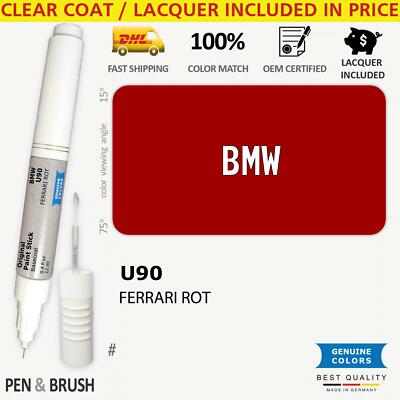 U90 Touch Up Paint for BMW Red # YU90 FERRARI ROT Pen Stick Scratch ...