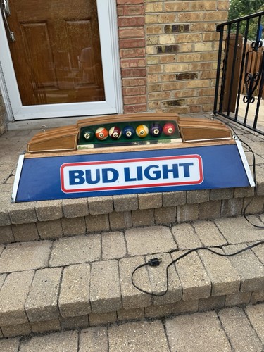 VINTAGE 1983 BUDWEISER BUD LIGHT BEER POOL BILLIARDS TABLE LIGHT FREE ...