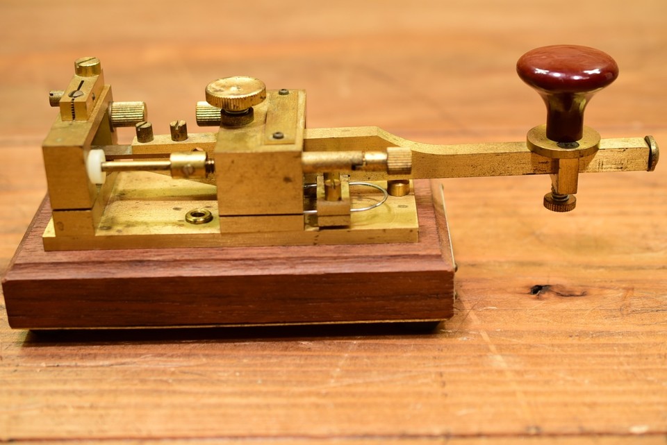 Hi-Mound HK-802 Japanese Made Heavy Brass Straight Morse Key #3H | eBay