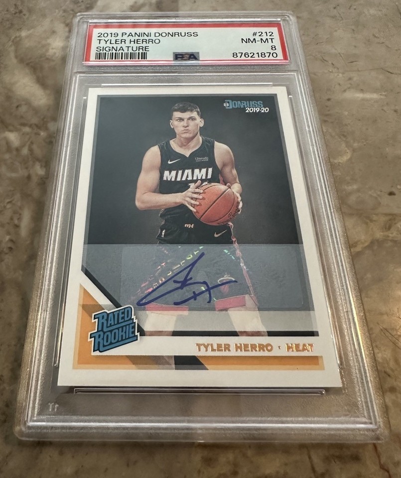 Tyler Herro 2019 Donruss Rated Rookie RC Auto #212 PSA 8 | eBay