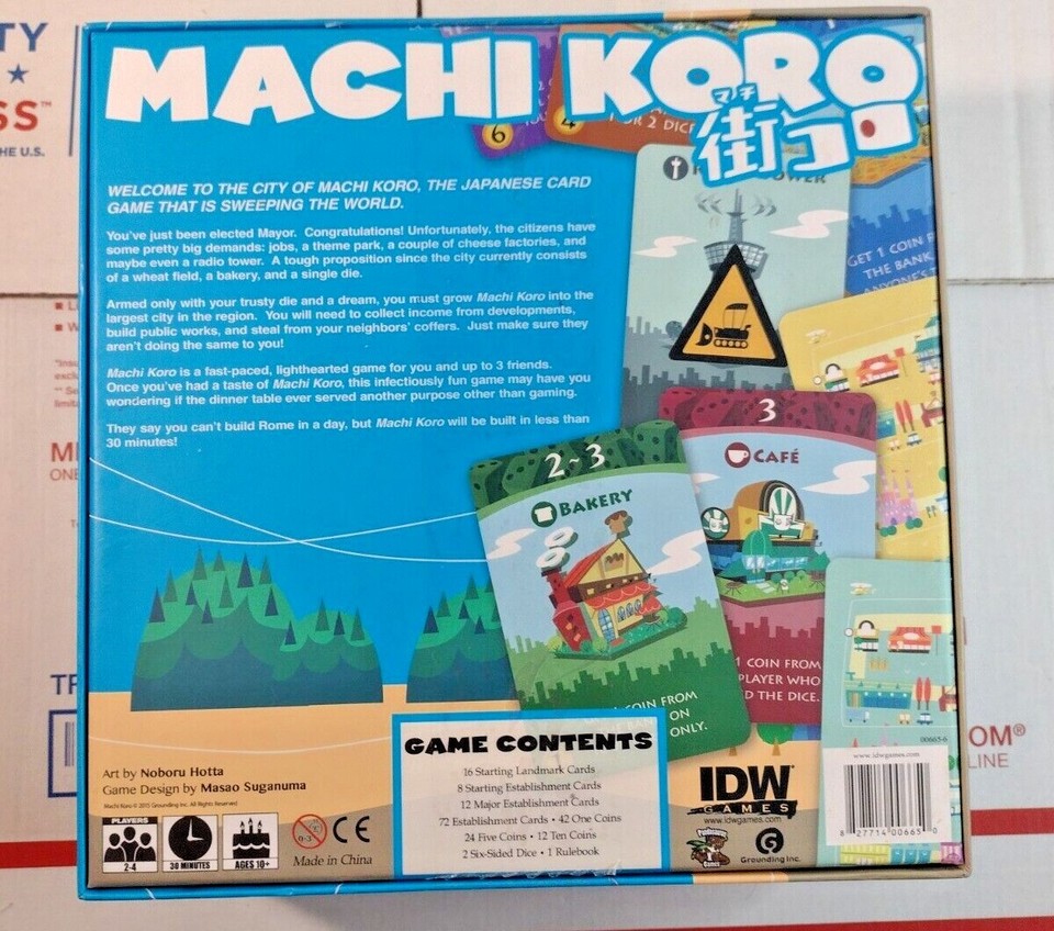 MACHI KORO City Building Dice Rolling Japanese Card Masao Suganuma Game ...