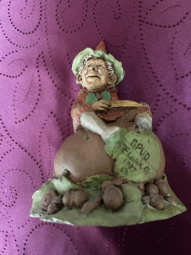 Retired 1983 Tom Clark - SPUD Sitting On Large Potato Gnome Figurine ...