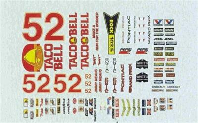 Winscals #52 Taco Bell Pontiac-Jimmy Means 1/24 waterslide Nascar decal ...