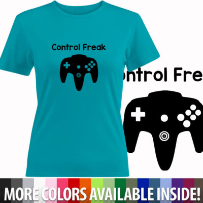 Juniors Girl Women Tee T-Shirt gift Control Freak N64 Controller 64 ...