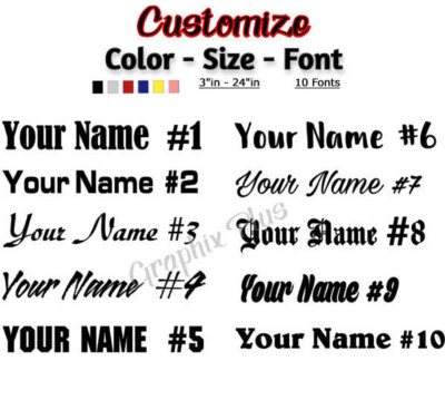 Custom Personalized Vinyl Lettering Name Decal Sticker Car Window ...