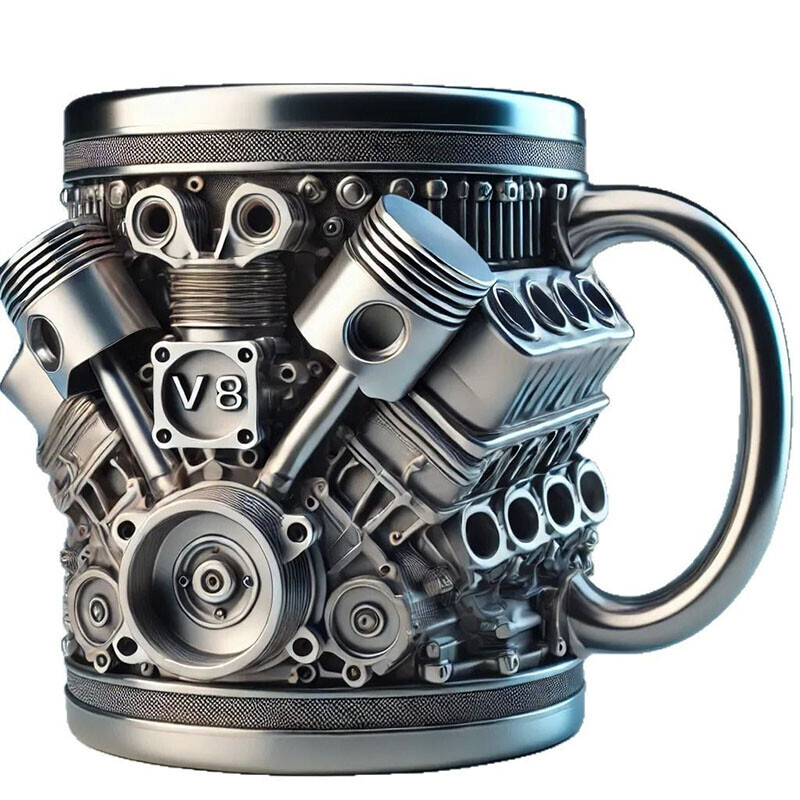 V6 V8 Engines Stainless Steel Cup,personalized V Stainless Steel Coffee ...