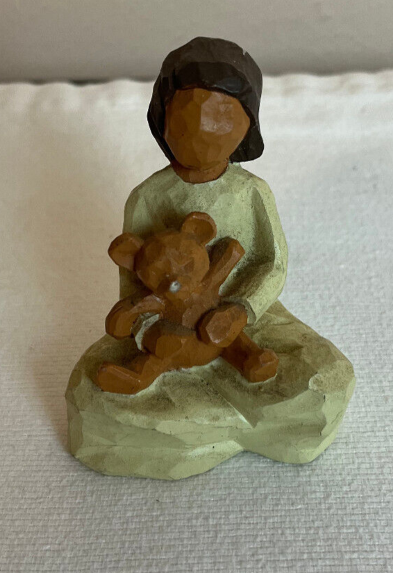 Faceless Girl Holding Teddy Bear Resin Figurine Statue Made in China 3 ...
