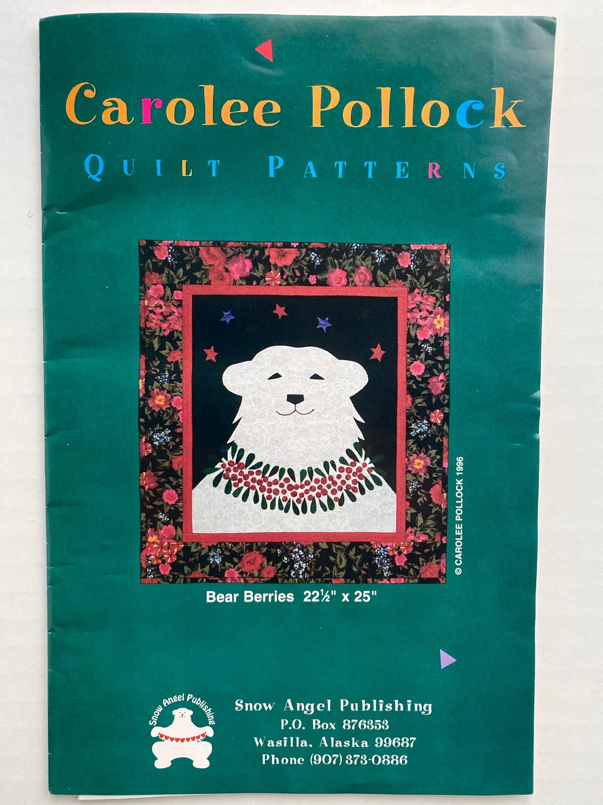 Carolee Pollock Quilt Pattern 'Bear Berries' 22.5" x 25" UNCUT Polar ...