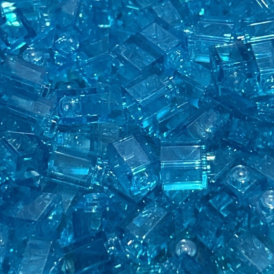 LEGO Trans-Light Blue 1x1 Brick (3005) - 100 New Pieces - Building ...