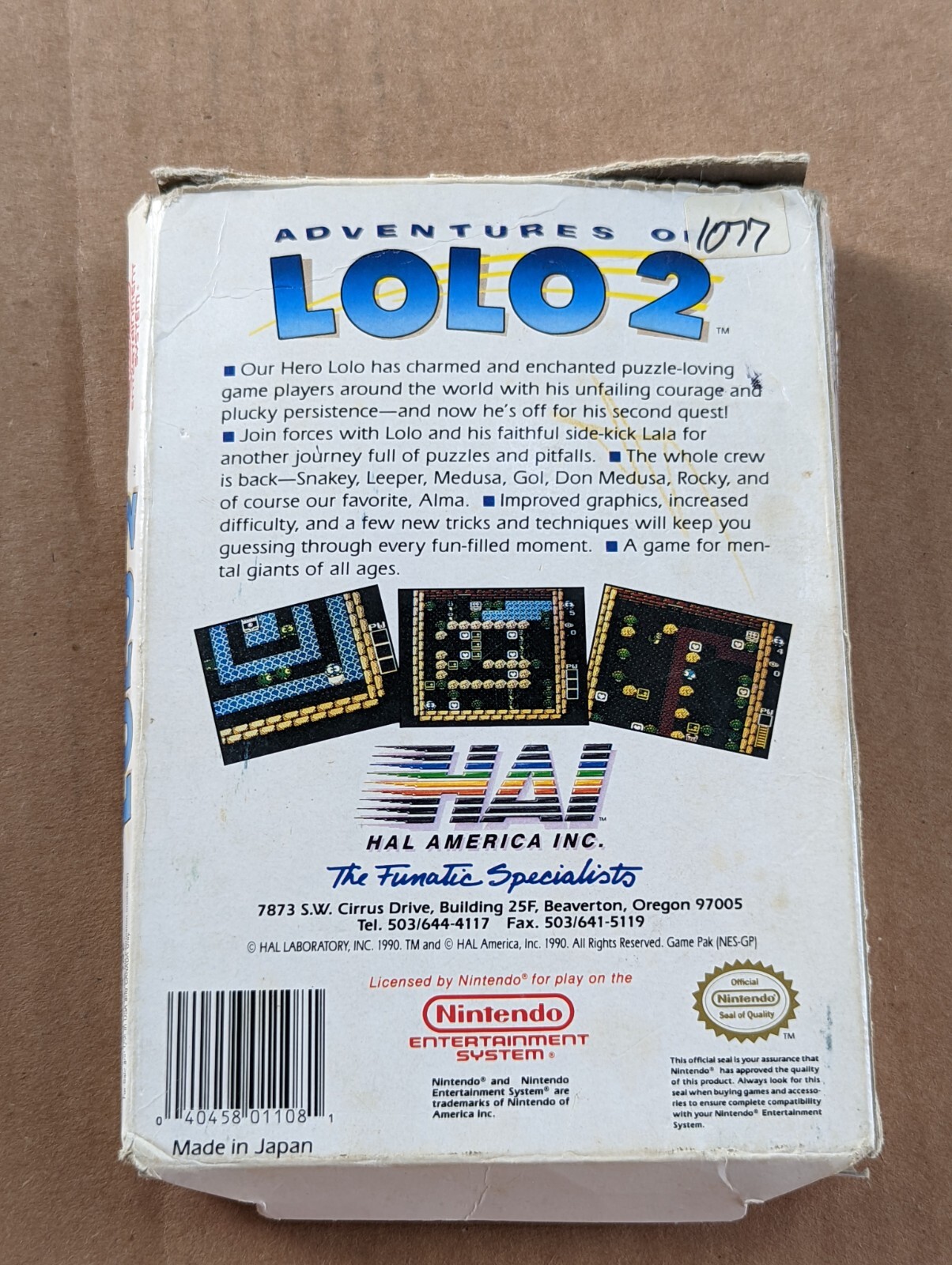 Authentic Nintendo NES Adventures of Lolo 2 Box Only | eBay