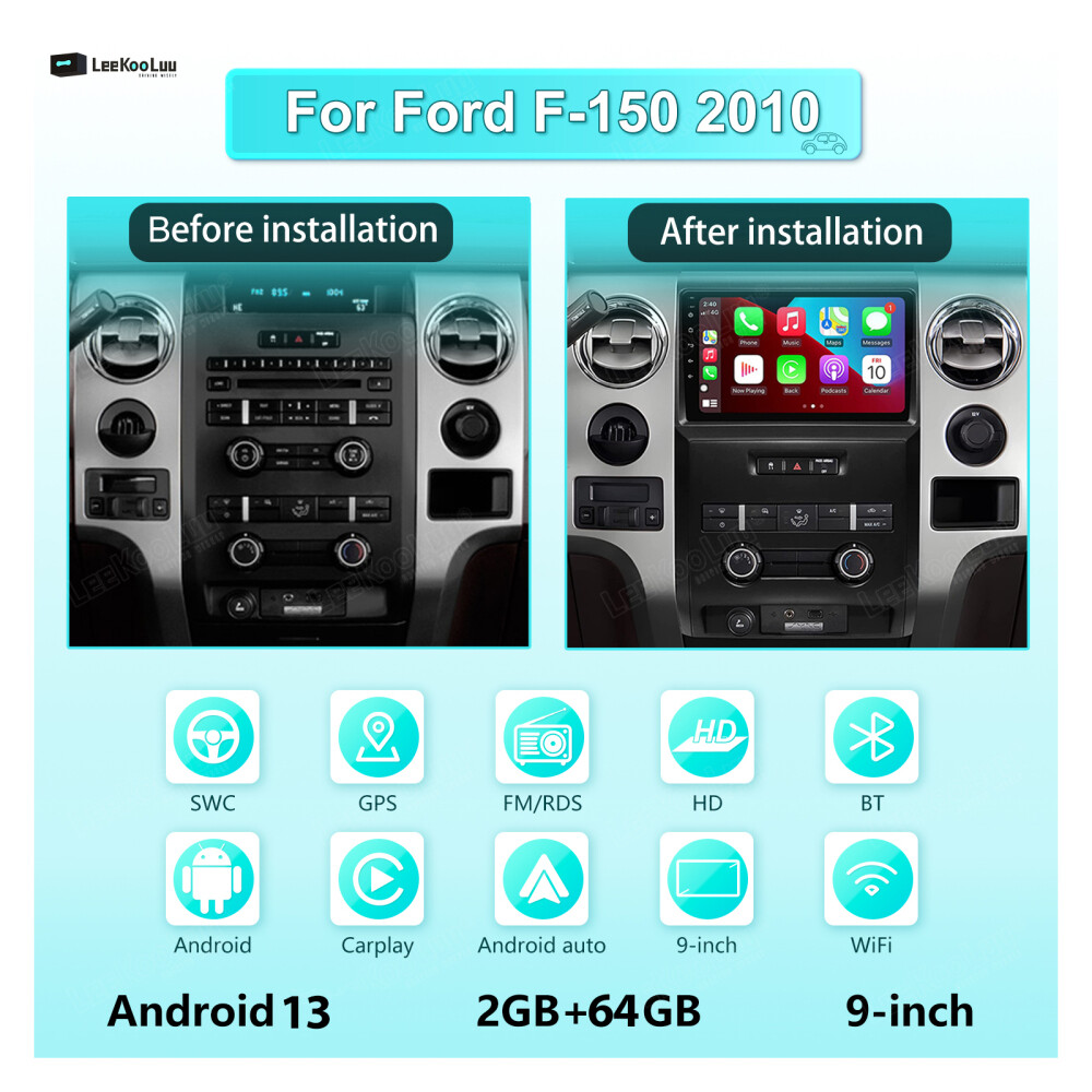 For 2009-2014 Ford F150 Apple Carplay Car Radio Android 13 Navi GPS ...