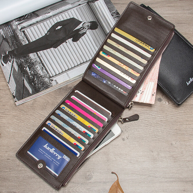 Womens Oil Wax Leather Slim Multi Credit Card Holder Secretary Zip ...