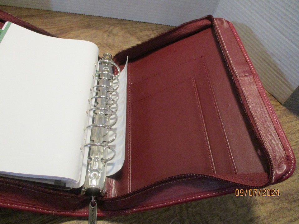 Franklin Covey Classic Red Leather 7-ring Binder Zipper Planner / Portfolio | eBay