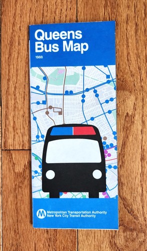 VINTAGE 1988 NYCTA NYC QUEENS BUS MAP MTA NEW YORK CITY TRANSIT ...