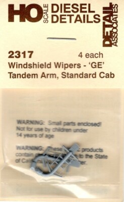 HO Scale Detail Associates 2317 GE Standard Cab Windshield Wipers pkg ...