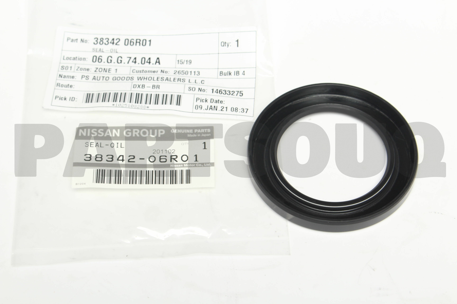 3834206R01 Genuine Nissan SEAL-OIL,DIFFERENTIAL CLUTCH HOUSING 38342 ...