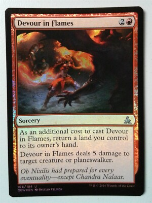 Devour in Flames *FOIL Uncommon* Magic MtG x1 Oath of the Gatewatch SP ...