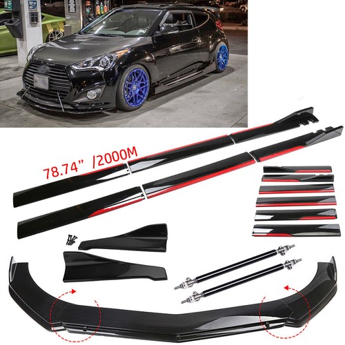 For Hyundai Veloster Front Rear Bumper Lip Spoiler Splitter Body Kit ...