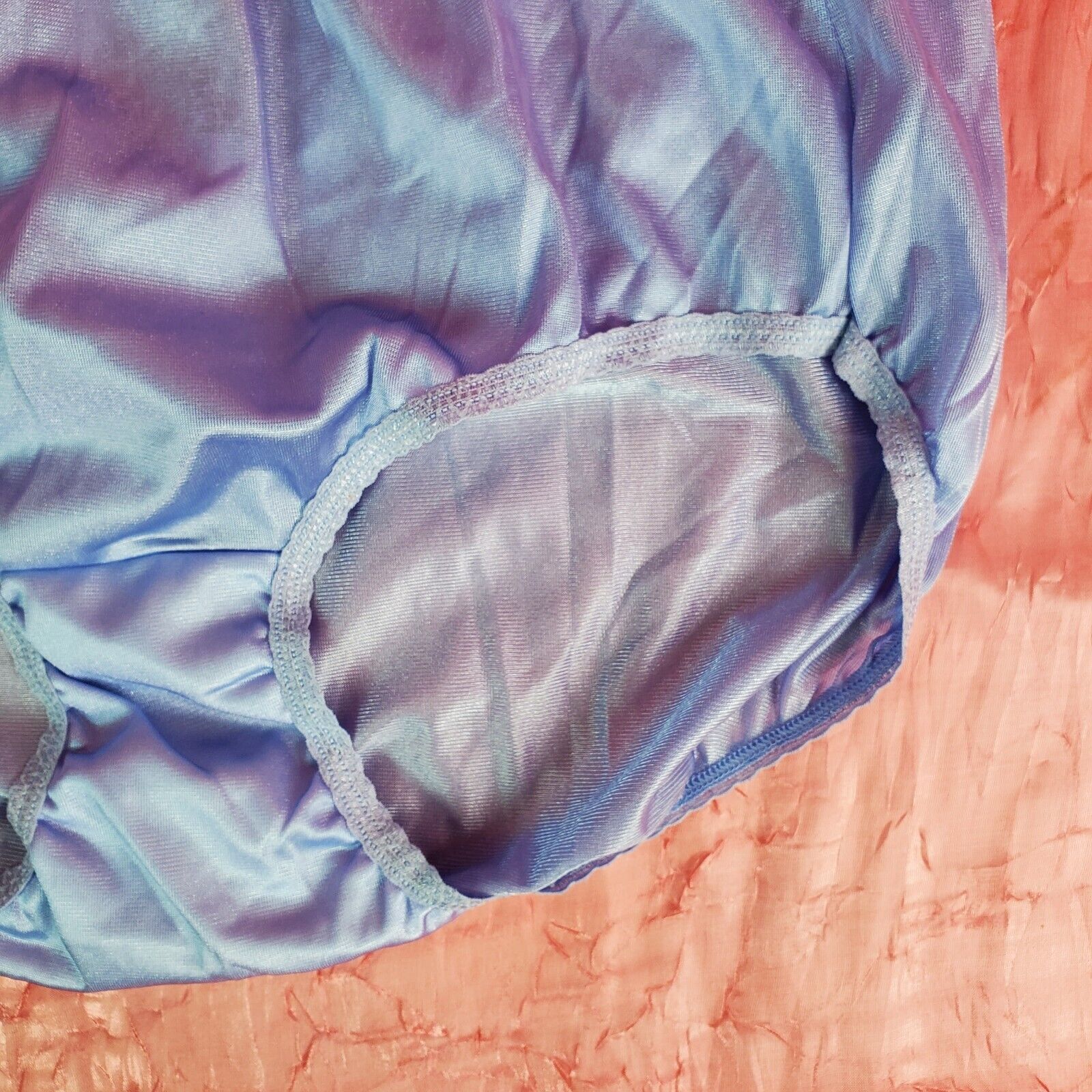 Vtg Sheer Panties Shiny Silky Nylon Gusset W Lace 8 Xl Sissy Sexy