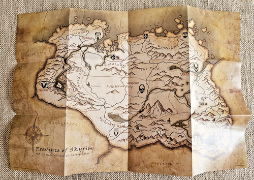 Elder Scrolls V Skyrim Province Of Skyrim Map Poster 2016 PlayStation ...
