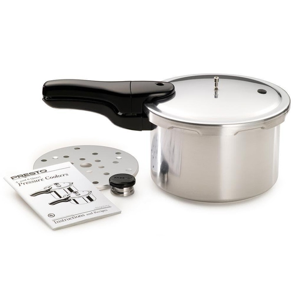 Pressure Cooker 4qt Capacity Aluminum Heat-Resistant Handle Cover Lock ...