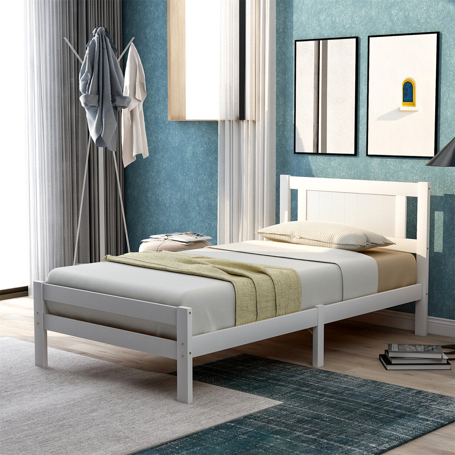 Merax WF303404WAA Single Bed - White for sale online | eBay UK