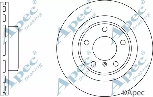 Brake Disc Pair Coated Vented Rear APEC DSK3049 Replace 34216782605 ...