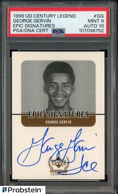 1999 UD Century Legend Epic Signatures George Gervin HOF PSA 9 PSA/DNA ...