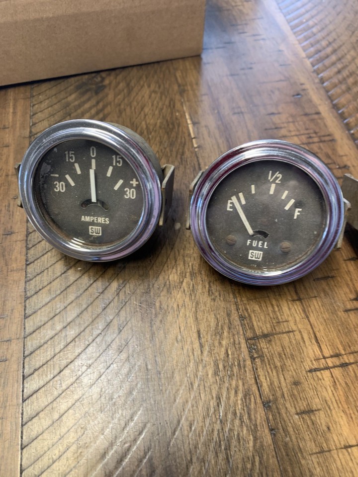 Stewart Warner Gauges Vintage Set of 4 SW Original 60's Hot Rat Rod old ...