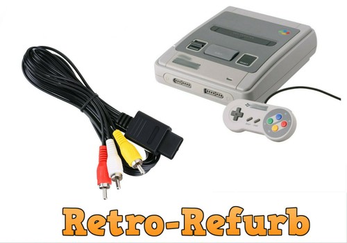 Super Nintendo SNES TV Lead RCA AV Composite Cable RF Cable - Fast Free ...
