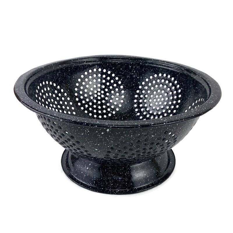 Grainite Ware Colander Strainer Porcelain Enamel Steel 8.6in Drainer ...