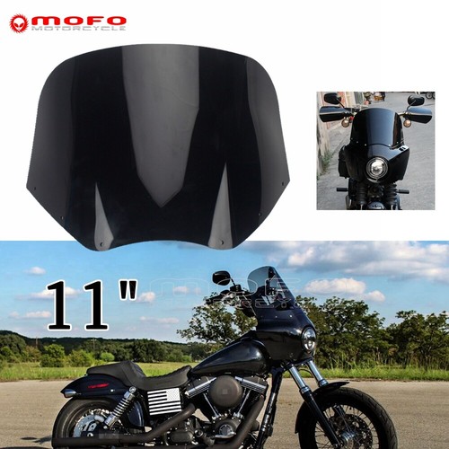 Dark Black Windshield 11'' For Harley Dyna Low Rider Super Glide Street ...
