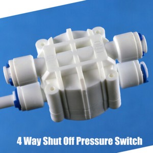 4 Way 1/4 Port Auto Shut Off Valve For RO Reverse Osmosis Water Filter ...