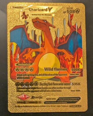 Charizard V Gold Foil Display Card HP508 Evolution | eBay