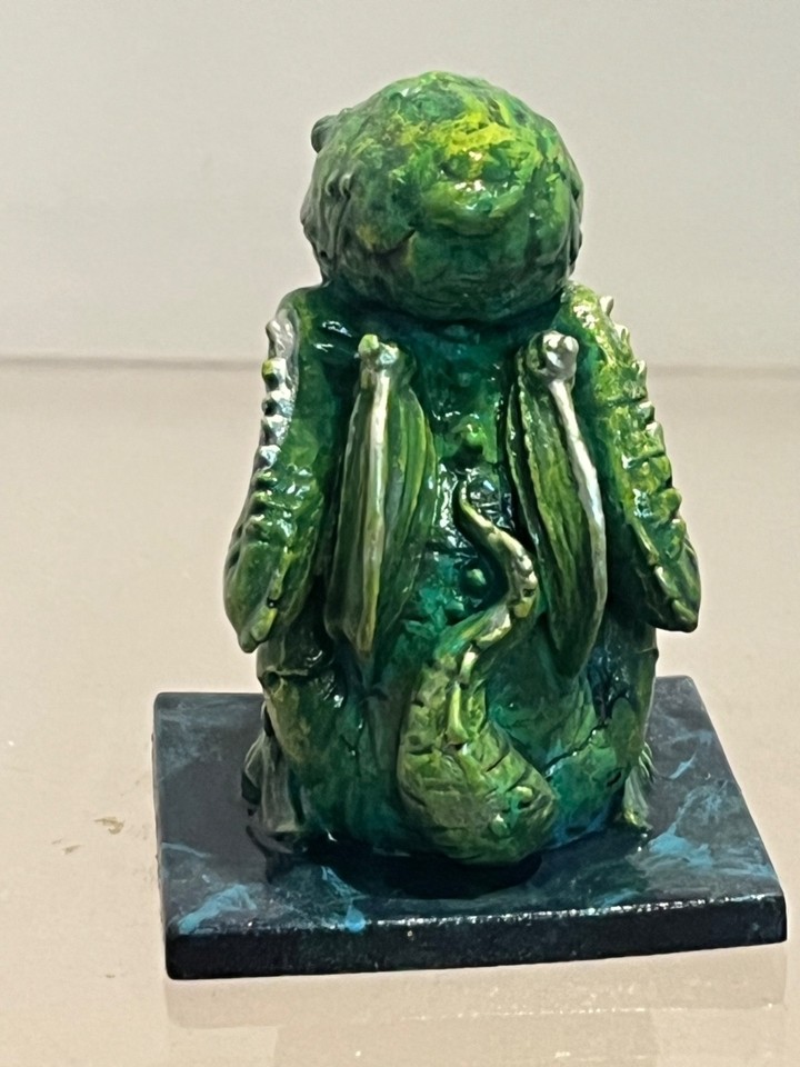 2.25" CTHULHU mini figurine hand painted by RAK - OOAK LOVECRAFT elder ...
