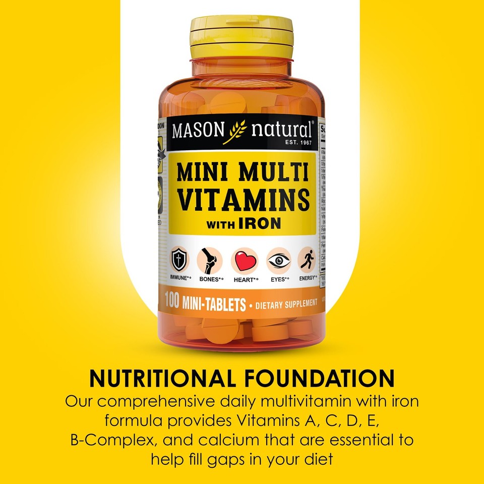 ABIS Music Daily Multi Vitamin for Adults 100 Count with Iron Soy Free ...