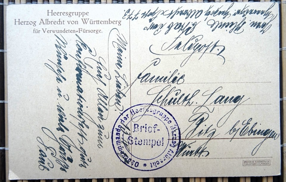 WWI. Army Group Duke Albrecht von Württemberg for the Care of the ...