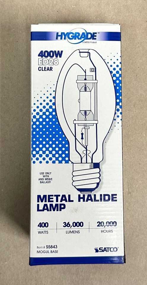 SATCO S5843 400W METAL HALIDE LIGHT BULB MOGUL BASE MH400/MOG ED28 | eBay