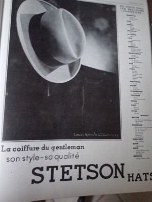 STETSON coiffure gentleman LAURE ALBIN GUILLOT pub papier ILLUSTRATION ...