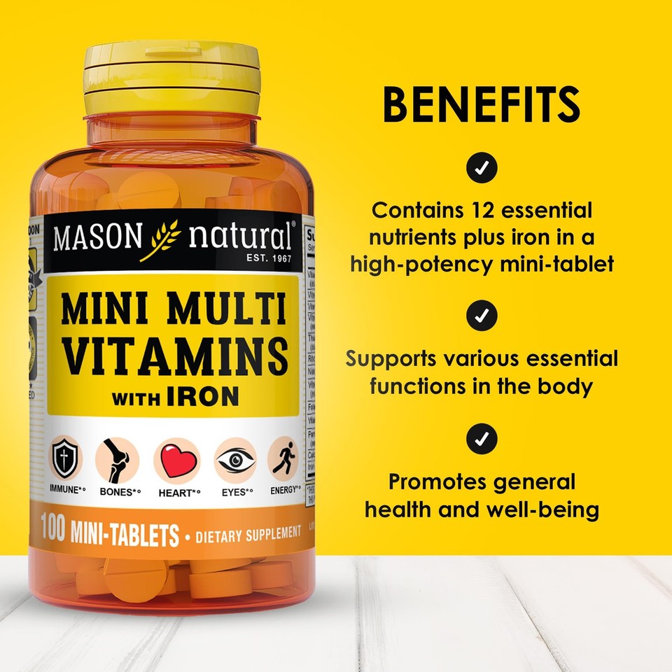 ABIS Music Daily Multi Vitamin for Adults 100 Count with Iron Soy Free ...