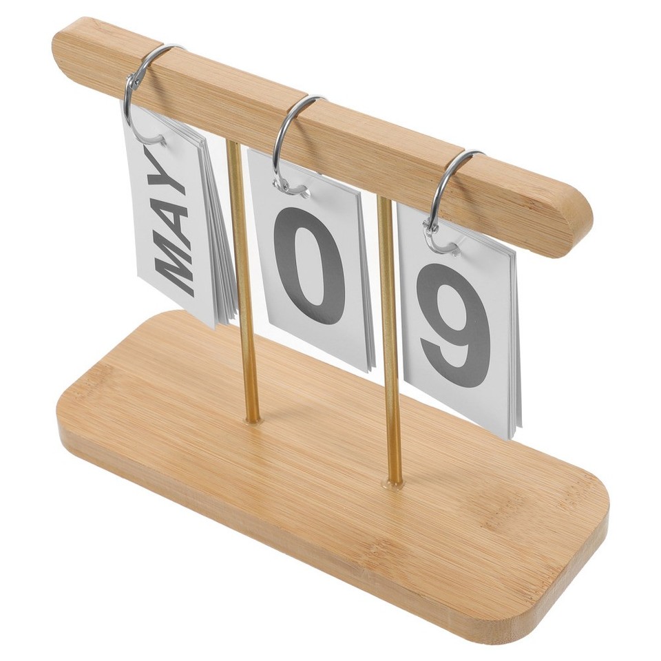 Wooden Page Turning Calendar Decorative Desk Calendar Manual Turning ...